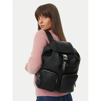 Calvin Klein Rucksack Calvin Klein Weebbing Strap Flap Backpack LV04F3645G Schwarz