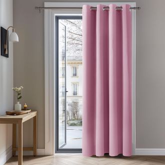 Deconovo Verdunkelungsgardinen mit Ösen Thermogardine Kälteschutz Ösen Gardinen Blickdicht, 240x140 cm(HöhexBreite), Rosa, 1 Stück