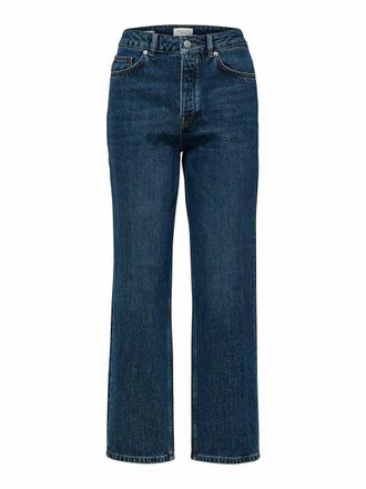Selected Damen Slfkate Hw Inky Blu W Noos Straight Jeans, Medium Blue Denim, 30W 32L EU
