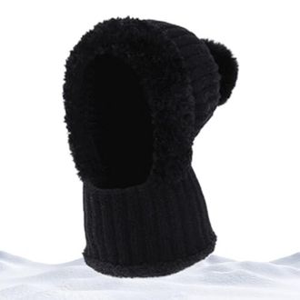 Generic Chapeaux dhiver pour femme - Bonnet thermique avec doublure en polaire - Cache-cou confortable - Design tricot&eacute; l&eacute;ger - V&ecirc;tement dext&eacute;rieur saisonnier
