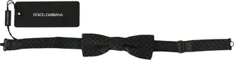 Dolce & Gabbana Men Gray Pattern Silk Adjustable Neck Papillon Bow Tie
