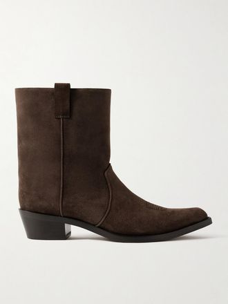 Khaite Clive Ankle Boots Aus Veloursleder - Braun