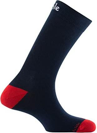 Achile Mi-chaussettes unies en coton et talon pointe contrasté MADE IN FRANCE - couleur - Marine - Pointure - 39-46