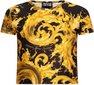Versace Jeans Couture Femme, Tops, Jaune, Taille: 38 FR Barocco Pattern Top