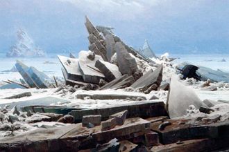 1art1 Caspar David Friedrich XXL Poster Das Eismeer, 1823 Plakat | Bild 120x80 cm