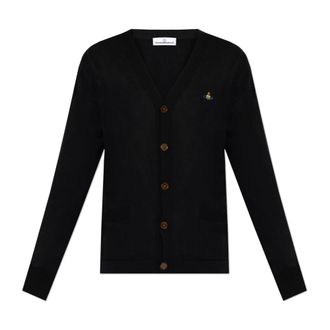Vivienne Westwood Homme, Pulls, Noir, Taille: S Cardigan avec &eacute;cusson logo