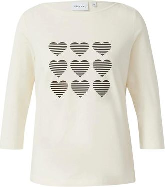 Comma Zeitloser T-Shirt - - Tops - Damen - Wei&szlig; - M