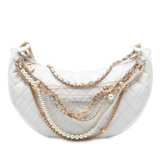 Chanel Sac Hobo matelass&eacute; doccasion - Femme - Pre-owned - Blanc - Taille: ONE Size