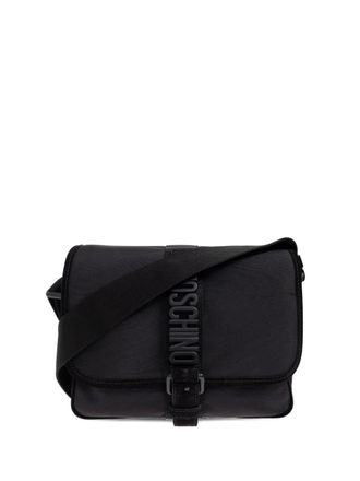 Moschino sac porté épaule à plaque logo - Noir