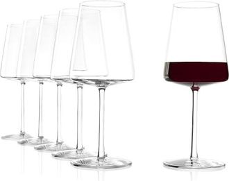 Stölzle Verres à Vin Rouge Power Lot de 6, 520ml - Verres Premium pour Vins Corsés - Verres Modernes avec Design Angulaire pour un Arôme Optimal - Résistant a