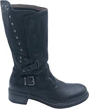 Nero Giardini NEROGIARDINI Botte en cuir avec clous et fermeture &agrave; boutons, Noir, 41 EU