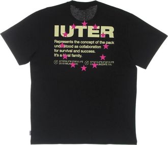 Iuter Schwarzes Kurzarm Crew Neck Tee - - Tops - Herren - Schwarzk - L