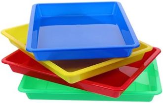 Exceart Lot De 4 Plateaux en Plastique Color&eacute;s pour Ranger Les Fournitures Artistiques Jouets Et Salle De Classe des Gar&ccedil;ons Et des Filles