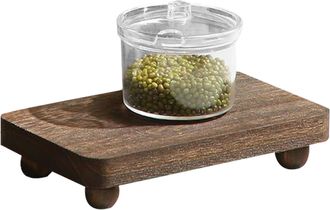 Generic Holzregal - quadratische Regale, Organizer, Holzst&auml;nder, Blumentopf-Tablett, tragbares, dekoratives Heimregal, verstellbarer Organizer f&uuml;r Aromatherap