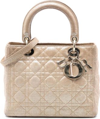 Dior Hobo Bags - Medium Iridescent Lambskin Cannage Lady Dior - Gr. unisize - in Gold - f&uuml;r Damen