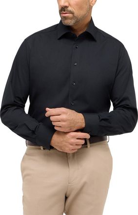 Eterna Male Performance Shirt unifarben MODERN FIT 43_H_1/1, 1/1, schwarz