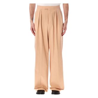 Dries Van Noten Plissierte Weite Hose - - Trousers - Herren - Orange - L