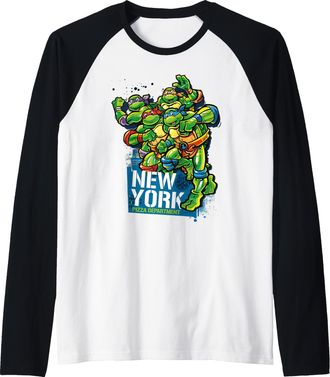 Teenage Mutant Ninja Turtles TMNT Teenage Mutant Ninja Turtles New York Pizza NYC Classic Raglan