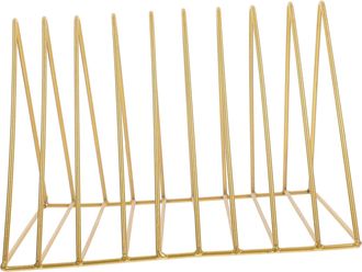 SOLUSTRE Großer Metall Bücherhalter Dreieckiges Design Eleganter Desktop Organizer Multifunktionale Buchstütze für Büro Wohnzimmer und Arbeitszimmer