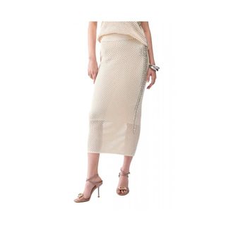 Liu Jo Femme, Jupes, Beige, Taille: S Longue Jupe en Maille R&eacute;sille