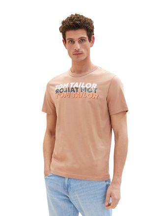 Tom Tailor Herren 1036426 T-Shirt mit Print, 24048-Desert Fawn, M