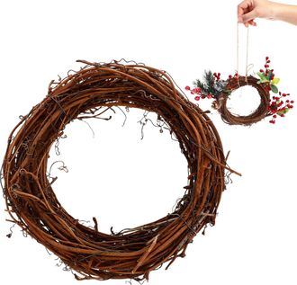 Cabilock Deko Weidenkranz weihnachtskranz Small Grapevine Kr&auml;nze T&uuml;rkranz, Adventskranz, Naturkranz, Weidenring, Holzkranz, Osterkranz, Bastelkranz f&uuml;r Weihnac