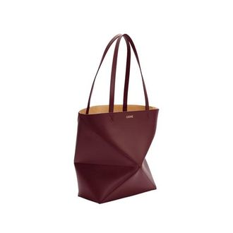 Loewe Tote Puzzle Fold moyen en cuir de veau brillant