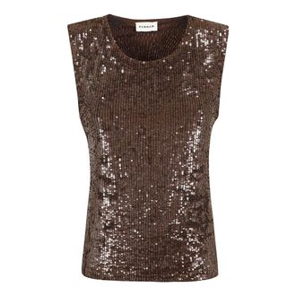 P.A.R.O.S.H. &Auml;rmelloses Top - - Tops - Damen - Braun - M