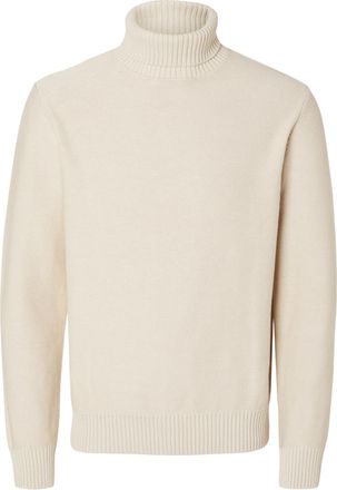 Selected Selected Homme White Mens Oatmeal L/S Knit