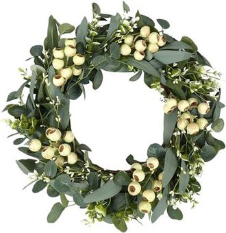Generic Guirlande de fleurs artificielles pour fen&ecirc;tre de maison, salon, couronne de porte dhiver (blanc, taille unique)