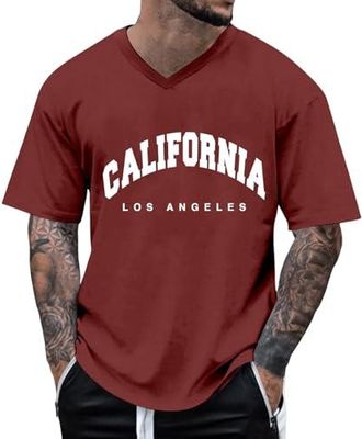 Generic T-shirt surdimensionn&eacute; pour homme - T-shirt d&eacute;t&eacute; &agrave; col rond &agrave; manches courtes - Avec imprim&eacute; urbains - Chemises basiques pour homme - Chemises d&eacute;contr