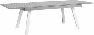 Beliani Beliani - Gartentisch Grau / Wei&szlig; Aluminium 175/255x100 cm Ausziehbar Modernes Design