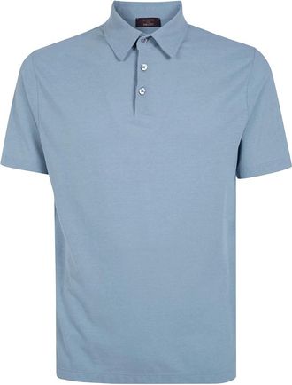 Zanone Homme, Tops, Bleu, Taille: 2XL Polo &agrave; Manches Courtes