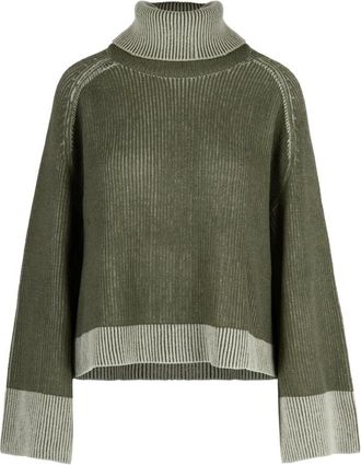 Bomboogie Femme, Pulls, Vert, Taille: 40 FR Pull en m&eacute;lange de viscose avec col roul&eacute;