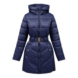 Guess Femme, Manteaux, Bleu, Taille: 42 FR Imma Logo Midi
