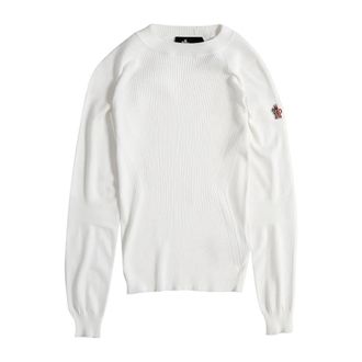Moncler Femme, Pulls, Blanc, Taille: 38 FR Timeless Crewneck
