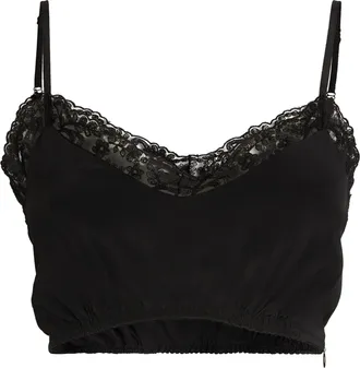 Simone Rocha Lace-Trim Cropped Top Size L