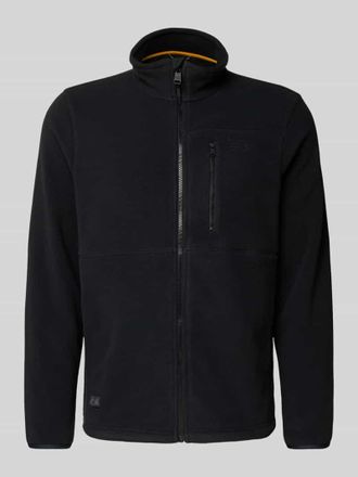 Camel Active Fleecejacke mit Stehkragen und Label-Stitching