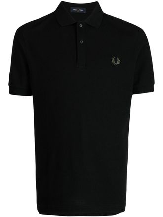 Fred Perry polo en coton &agrave; logo brod&eacute; - Noir