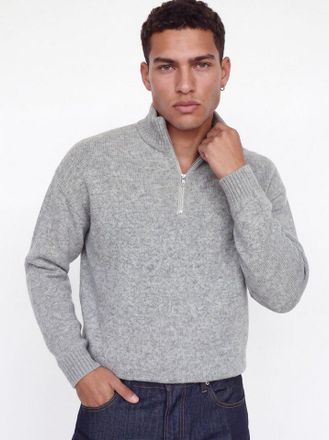 Jack & Jones Troyer JJESOHO OLLIE KNIT HALF ZIP SN Materialmix, relaxed fit