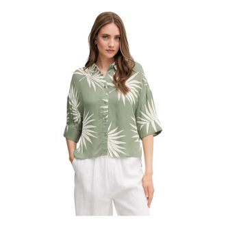 Oui Hemd mit Blattprint - - Blouses & Shirts - Damen - Mehrfarbig - XS
