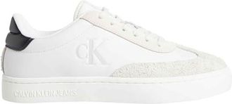 Calvin Klein Baskets Cupsole Femme Classic Low en Cuir, Blanc (Bright White/Black), 40