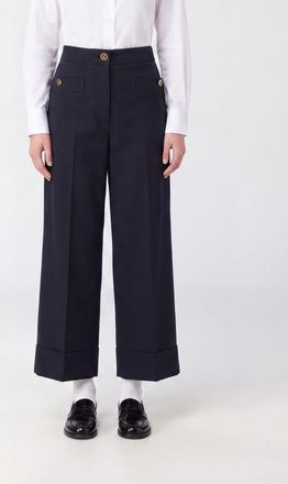 Thom Browne Cropped-Hose mit hohem Bund und weitem Bein aus Schurwolle