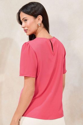 Lipsy T-Shirt Lipsy T-Shirt mit Flatter&auml;rmeln, Regular (1-tlg)