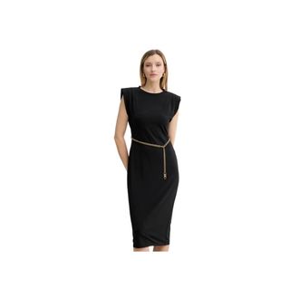 Michael Kors Femme, Robes, Noir, Taille: 40 FR Robe Ceintur&eacute;e en Jersey Mat Stretch