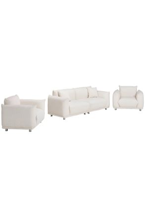 Livetastic Sitzgarnitur, Wei&szlig;, Textil, 3-teilig, F&uuml;llung: Polyester, 218x103x75 cm, Wohnzimmer, Sofas & Couches, Sitzgarnituren