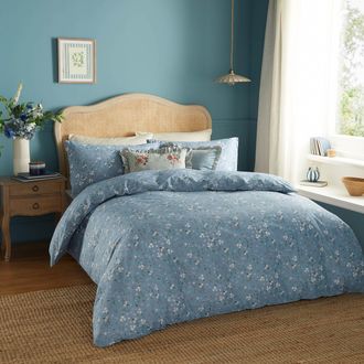 furn. Wylder Nature Bronte bedrucktes Blumen-Bettw&auml;sche-Set - Bluebell - Doppelbett