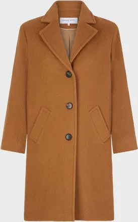 Gerard Darel Manteau droit en laine - Paille