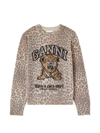 Ganni Pull &agrave; col rond en laine Ganni