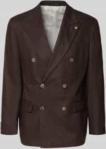 Christian Berg Regular Fit Sakko aus Leinen mit Pattentaschen